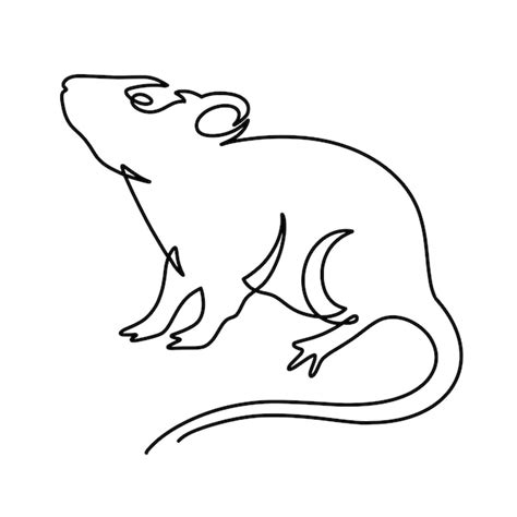 Premium Vector Vector Continuous One Line Mouse Illustration