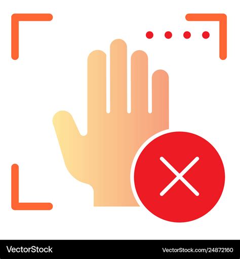 Palm Recognition Error Flat Icon Palmprint Access Vector Image