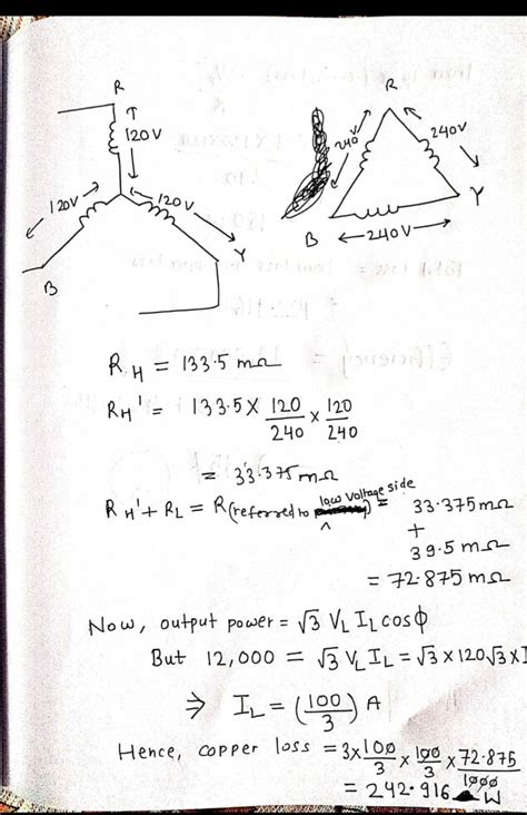 3 Phase Transformer Efficiency Calculation Electrical Engineering