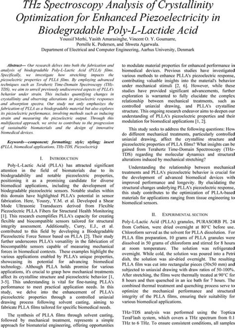 Thz Spectroscopy Analysis Of Crystallinity Optimization For Enhanced Piezoelectricity In