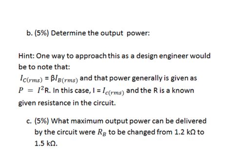 Solved In The Class A Amplifier Shown In Figure A VBE Is Chegg