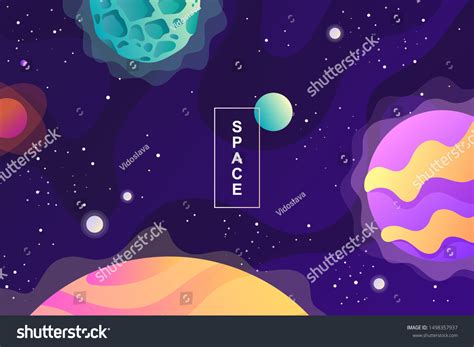 Space Background Planets Universe Asteroids Template เวกเตอร์สต็อก ปลอดค่าลิขสิทธิ์