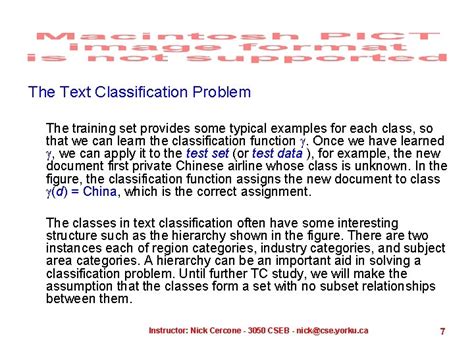 Text Classification The Problem Statistical Text Categorization Types