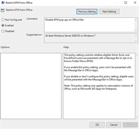 Deploy Restrict Known Folder Move From Office Group Policy SharePoint In Microsoft