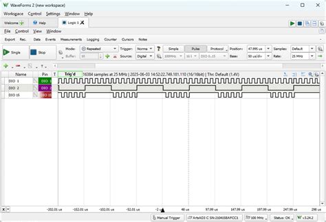 Trying To Generate Two Waveforms And Combine With OR Logic With Waveforms SDK Test And