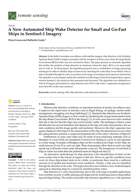 Pdf A New Automated Ship Wake Detector For Small And Go Fast Ships In