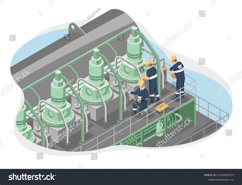 Ship Marine Engineer Big Engine Motor Stock Vector Royalty Free