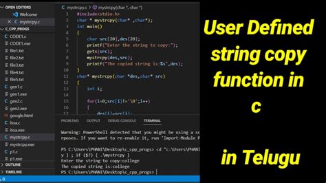 User Defined String Copy Function In C Language Mystrcpy Explained In