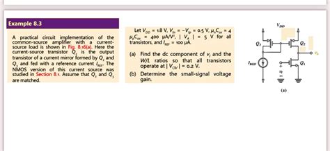 Example 83 A Practical Circuit Implementation Of The Common Source Amplifier With A Current