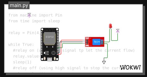 Relay 1 Module Wokwi Esp32 Stm32 Arduino Simulator