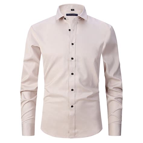 Cllios Dress Shirts For Men Stretch Stain Shield Long Sleeve Solid