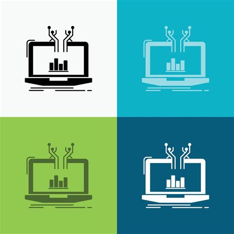 Analysis Analytical Management Online Platform Icon Over Various Background Glyph Style