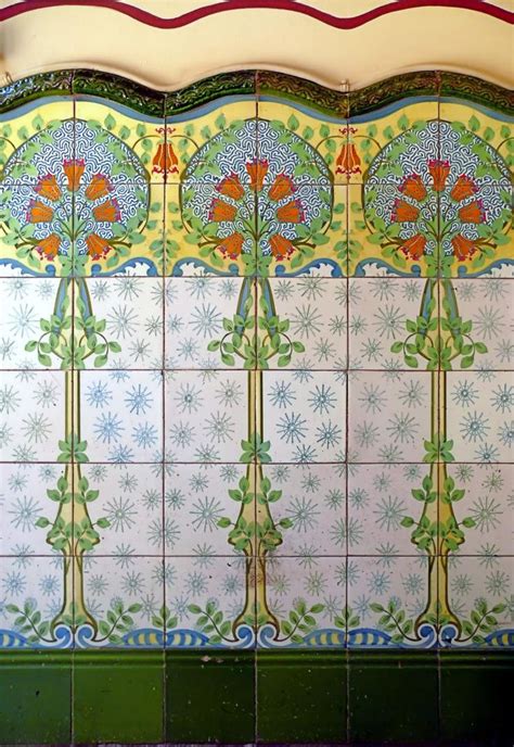 Art Nouveau Tile Mosaic In Barcelona Spanish Art Nouveau Barcelona Tiles Budapest Art