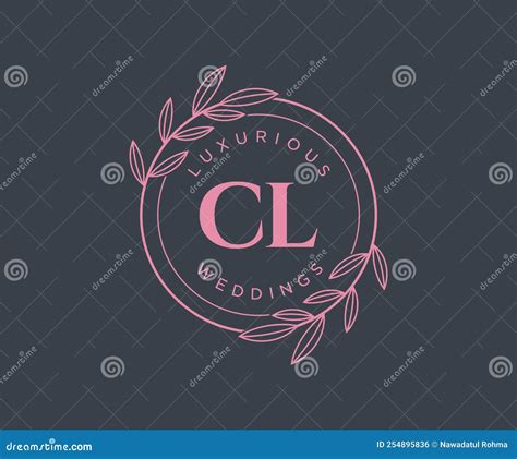 CL Initials Letter Wedding Monogram Logos Template Hand Drawn Modern Minimalistic And Floral
