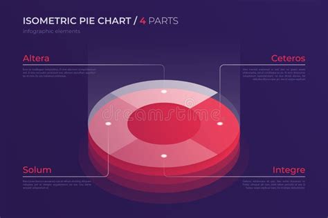 Vector Isometric Pie Chart Design Modern Template For Creating Stock