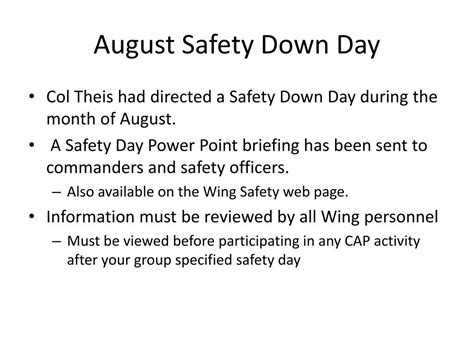 Ppt August 08 Safety Meeting Powerpoint Presentation Free Download