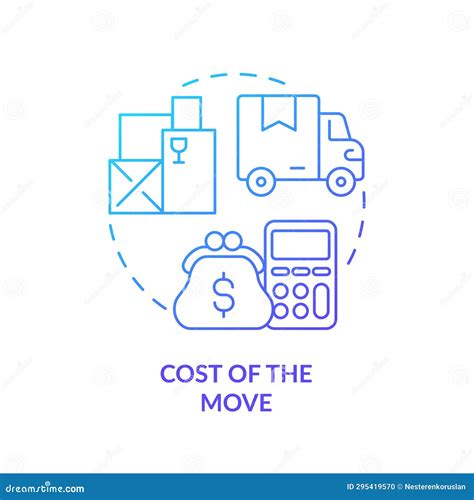 2d Simple Thin Linear Cost Of The Move Gradient Icon Stock Illustration