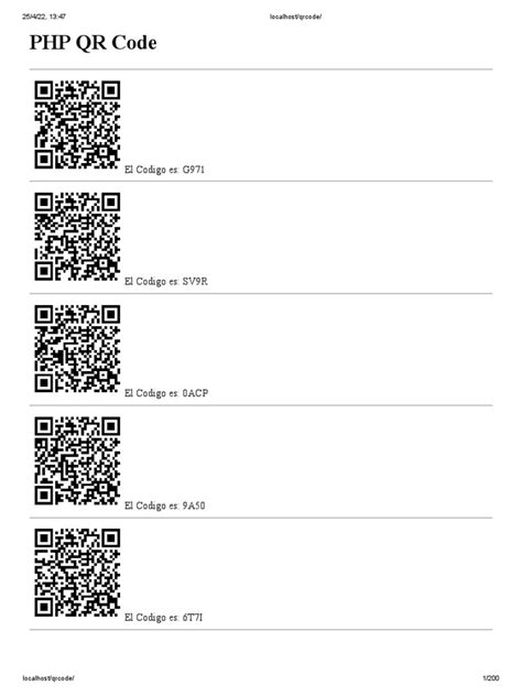 Generación De Códigos Qr Aleatorios Pdf