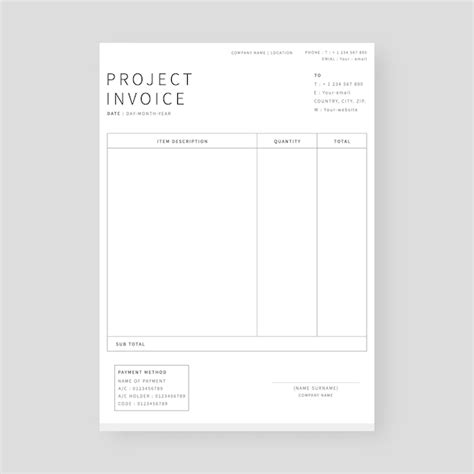 Premium Vector Project Invoice Template Modern Invoice Layout Template