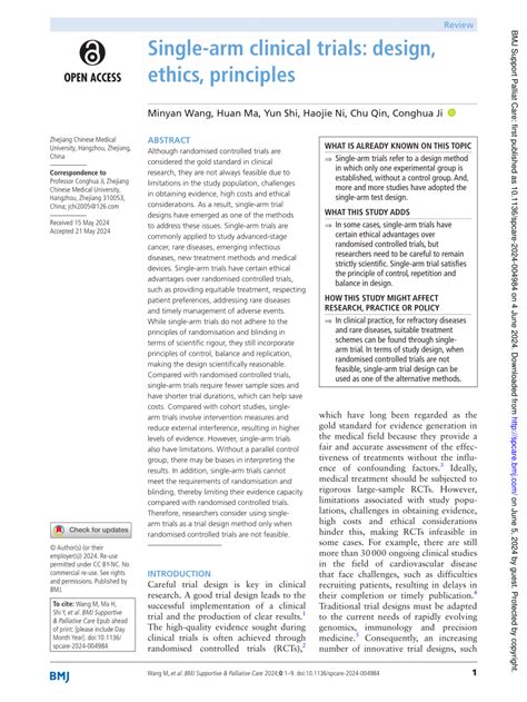 pdf single arm clinical trials design ethics principles