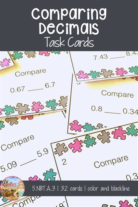 Comparing Decimals Task Cards Decimals Task Cards Task Cards Math Task Cards