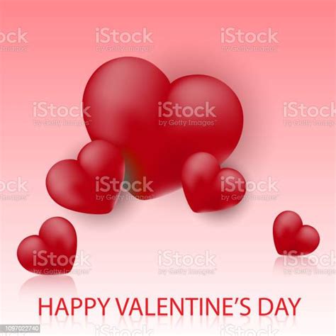 3d 빨간 심 혼 발렌타인의 날 인사말 카드 벡터 2월에 대한 스톡 벡터 아트 및 기타 이미지 2월 3차원 형태 개념 Istock