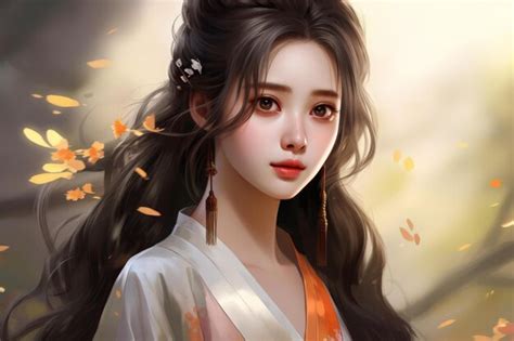 Delicate Chinese Hanfu Worn By Cute Girl In Animeinspired Character