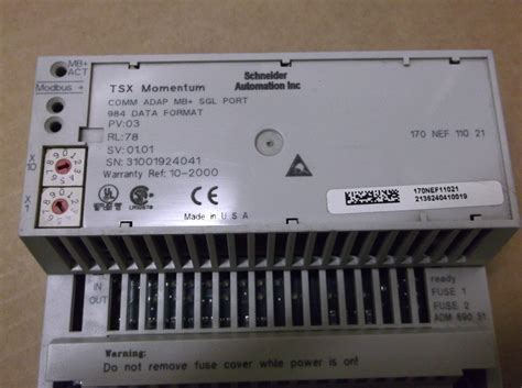MODICON TSX MOMENTUM 170INEF11021 COMMUNICATION ADAPTER 170ADM69051 Daves Industrial Surplus LLC