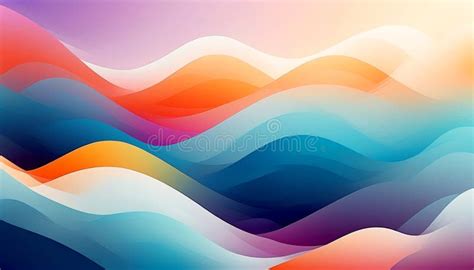 Colorful Abstract Waves Flowing Through A Dreamy Landscape Stock Illustration Illustration Of