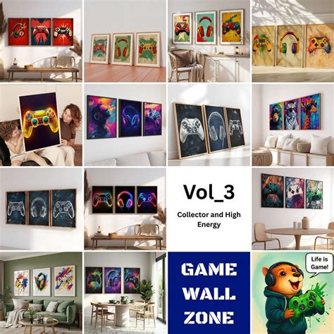 100 Gaming Posters Bundle Digital Download Vol3 Neon Gaming Wall