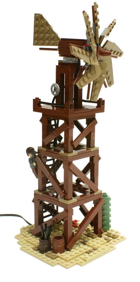 Motorized LEGO Windmill For Western Layout