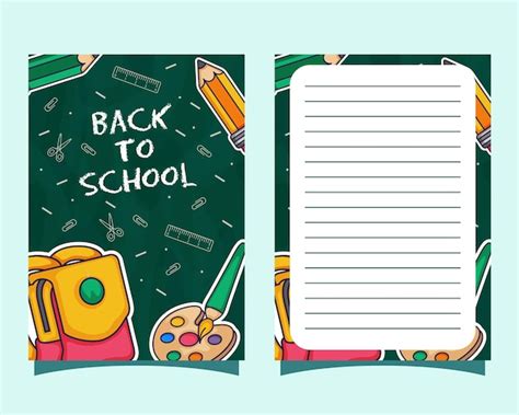 Back To School Card Template Premium Vector