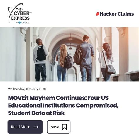 The Cyber Express On Linkedin Moveit Educational Vulnerability Databreaches Universities…