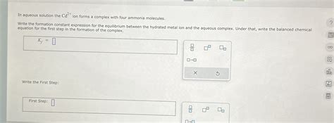 Solved In Aqueous Solution The Cd2 ﻿ion Forms A Complex
