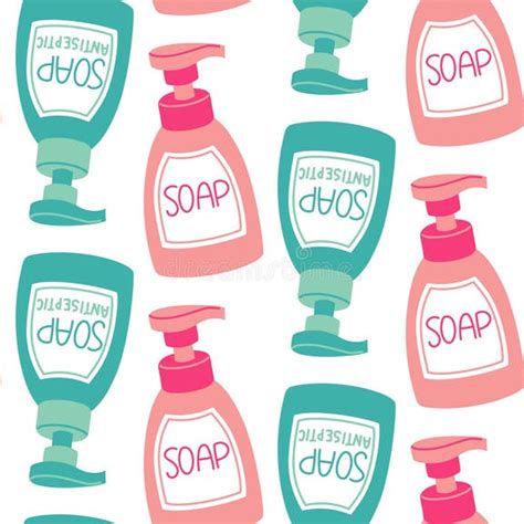 Pattern Of Flat Jars With An Antiseptic Dispenser And Ordinary Liquid