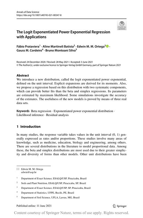 The Logit Exponentiated Power Exponential Regression With Applications Request Pdf