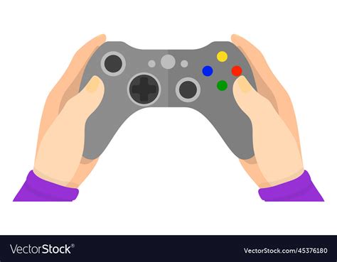 Hands Hold Gamepad Video Game Controller Icon Vector Image