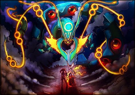 Atemberaubendes Mega Rayquaza Hintergrundbild Aus Pokémon Omega Ruby