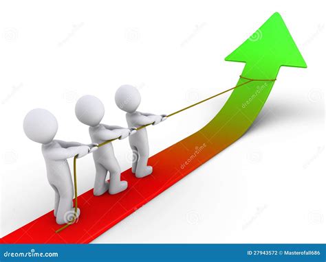 3 люд вытягивая стрелку вверх с веревочкой Иллюстрация штока иллюстрации насчитывающей