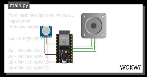 7电位器控制步进电机旋转 Wokwi ESP32 STM32 Arduino Simulator
