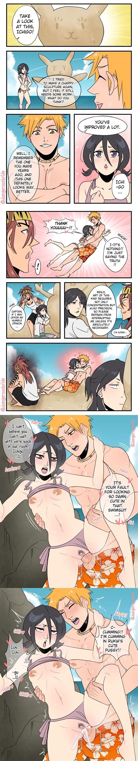 Rule 34 1boy 1girls 2d 2d Artwork Ass Beach Bleach Breasts Comic Comic Page Comic Panel