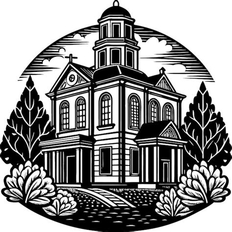 Escuela De Ilustración Vector De Edificios Vector Premium Generado Con Ia