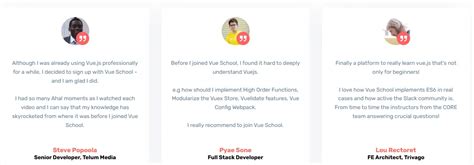 Vue School Reviews From My Fellow Learners