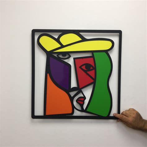 Colorful Pablo Picasso Faces Metal Wall Decor Unique Picasso Line Wall