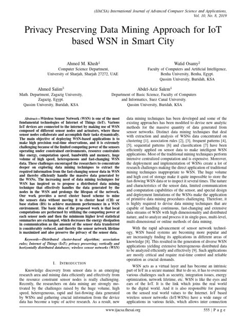 Paper 73 Privacy Preserving Data Mining Approach For Iot Pdf