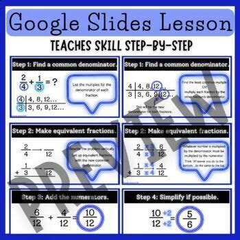 Adding Fractions With Unlike Denominators Google Slides Lesson And Forms Quiz