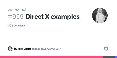 Direct X Examples Issue Ocornut Imgui Github