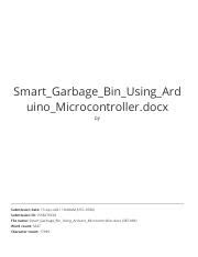 Smart Garbage Bin Using Arduino Microcontroller Docx Pdf Smart Garbage Bin Using Ard Uino