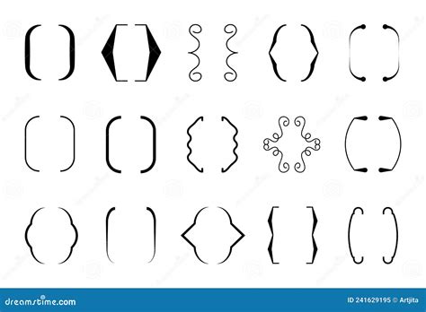 Curly Brace Set Vector Text Brackets Collection For Messages Quotas