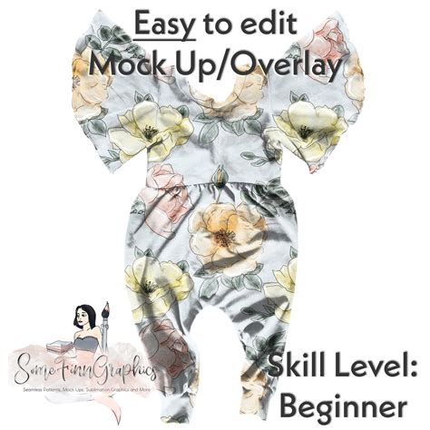 realistic flutter romper mock up girl mock up easy etsy